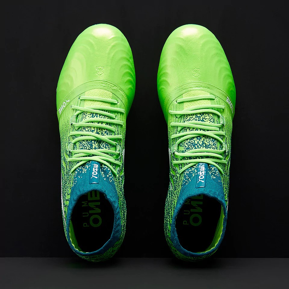 Puma One 18.1 FG - Green Gecko / Puma White / Deep Lagoon - Football ...