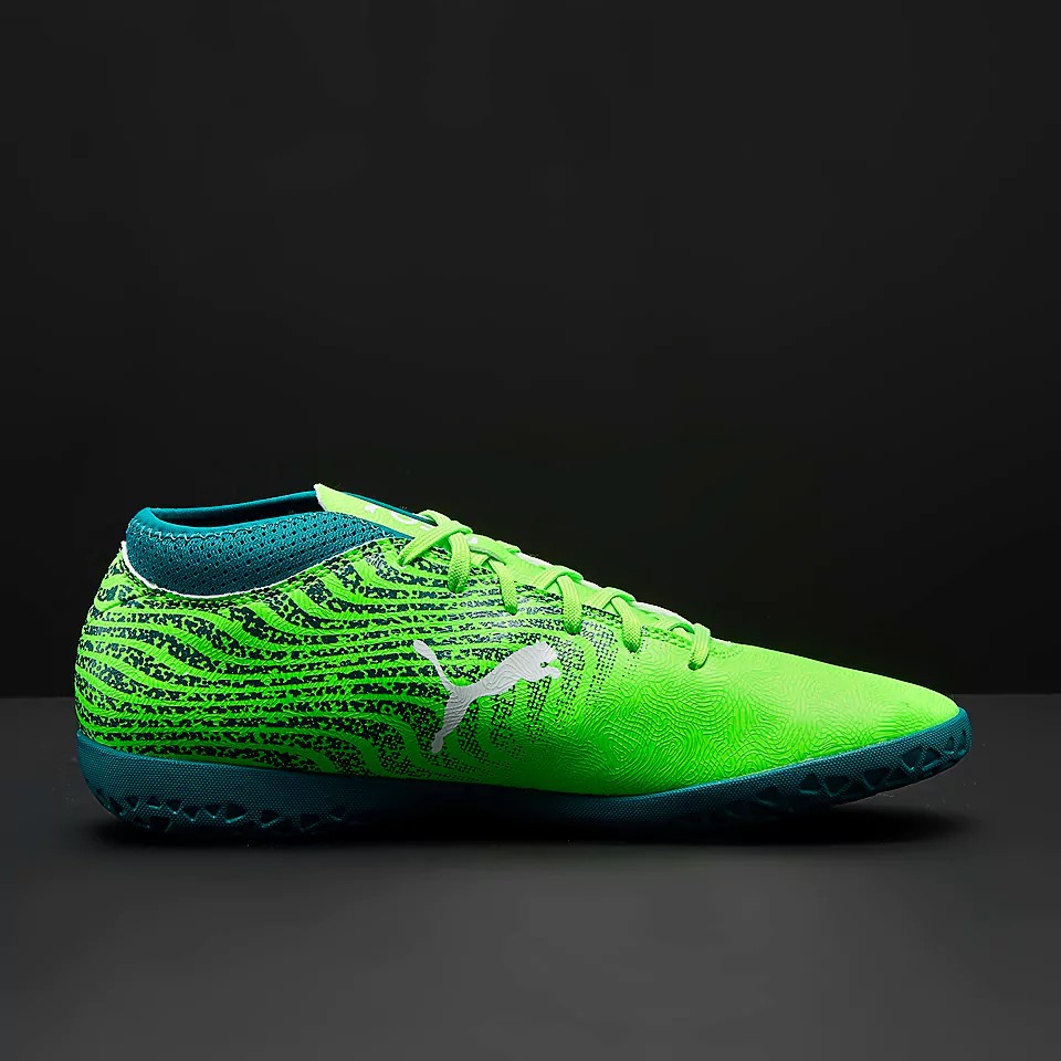 Puma One 18.4 IT - Green Gecko / Puma White / Deep Lagoon - Football ...