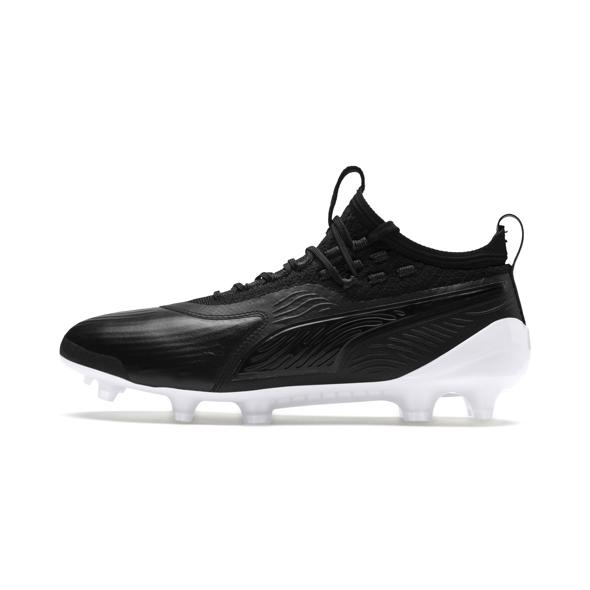 Puma One 19.1 evoKNIT FG/AG Eclipse - Black / Black / White - Football ...