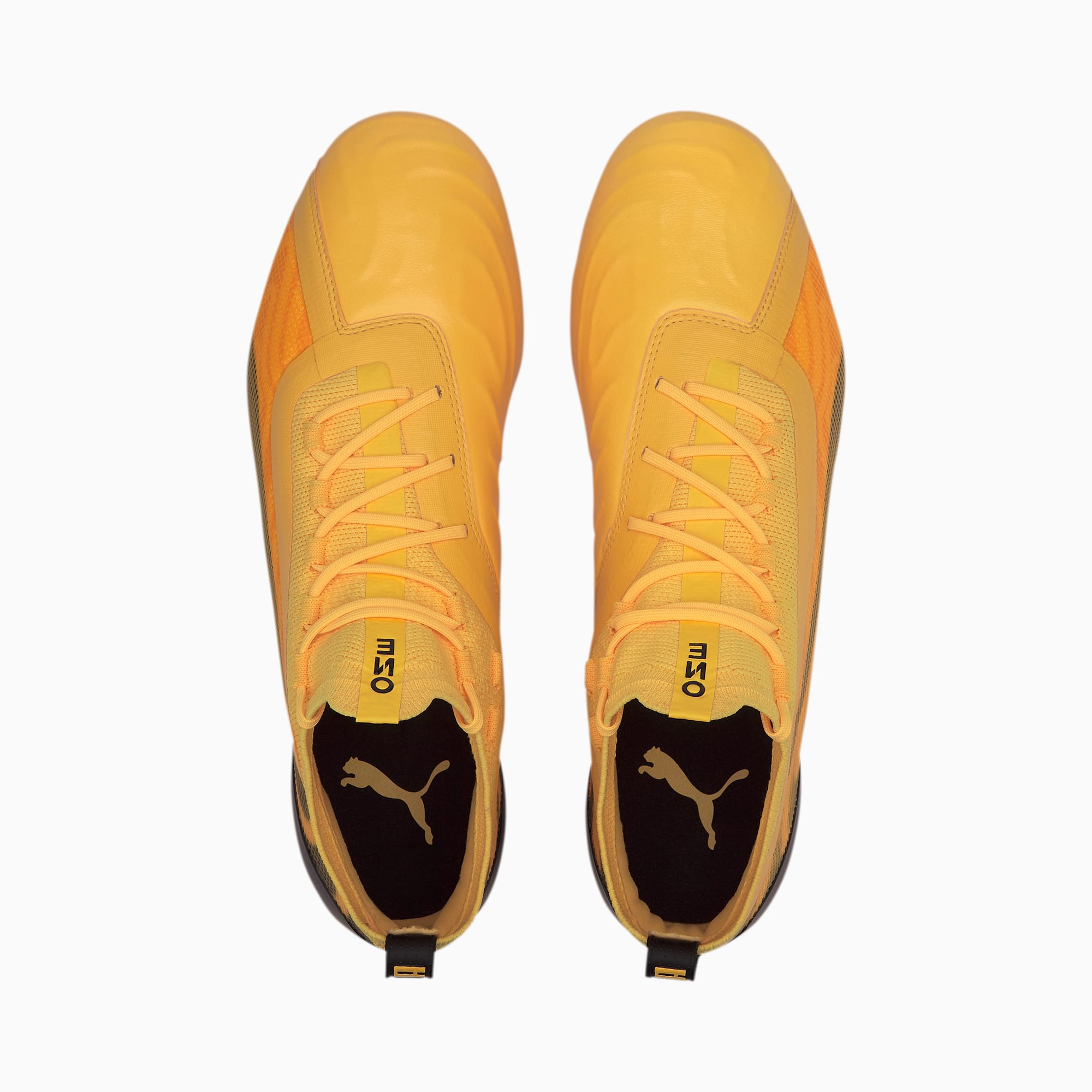 Puma ONE 20.1 FG/AG Spark - Yellow / Puma Black / Orange - Football ...