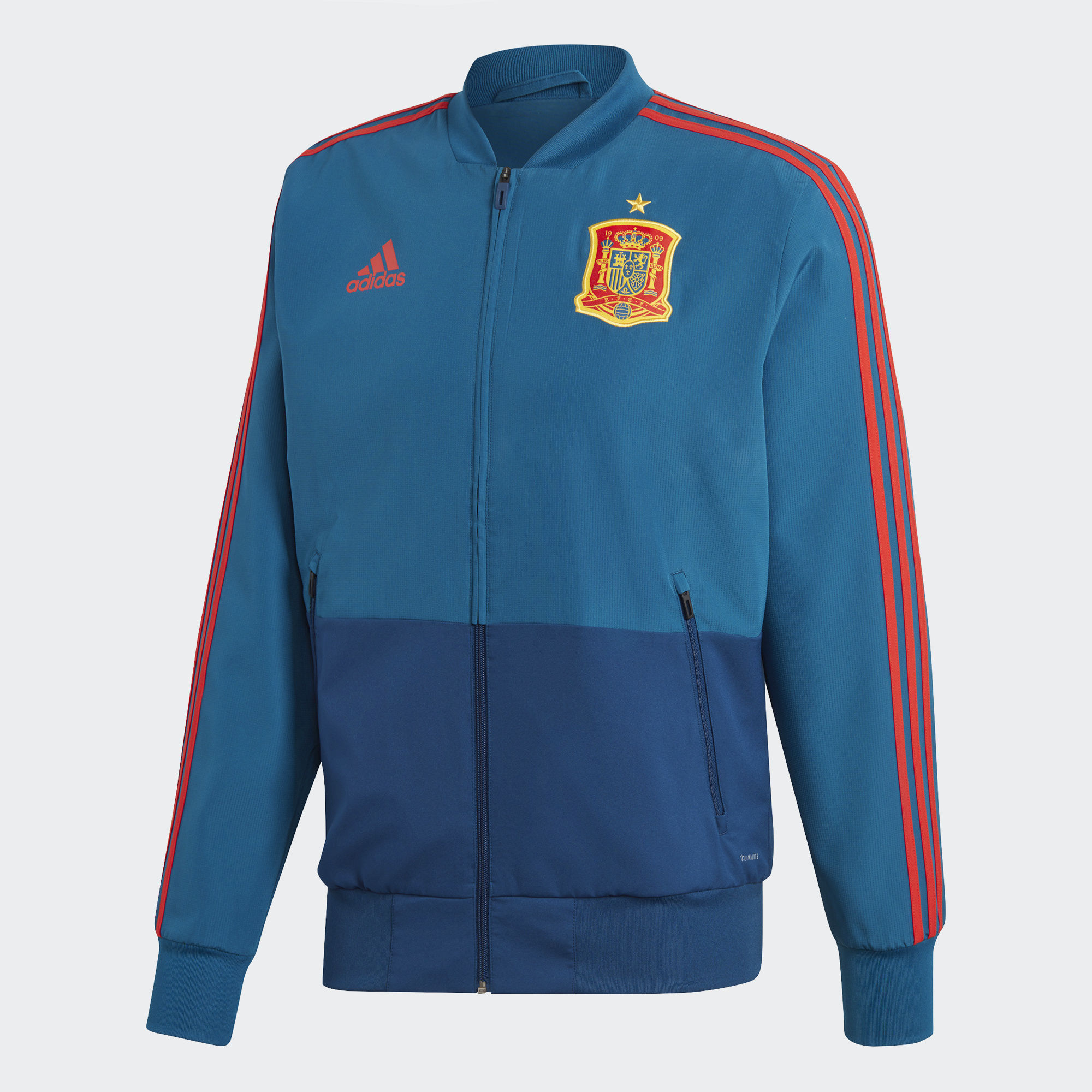 Spain 2018 World Cup Adidas Presentation Jacket - Tribe Blue / Red ...