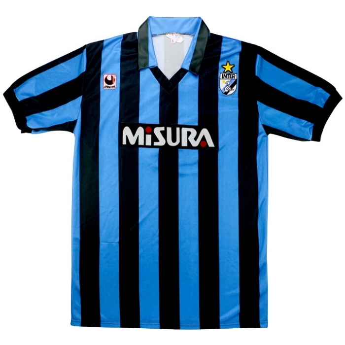 Uhlsport 1988-89 Inter Milan Match Worn Home Shirt - Football Shirt ...