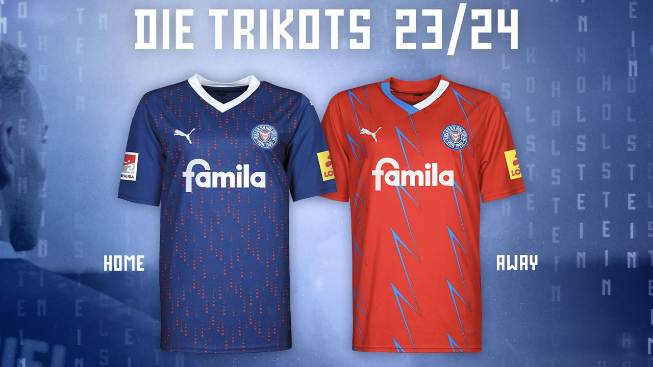 Holstein Kiel 2023-24 Home and Away Kits Video - Football Shirt Culture ...